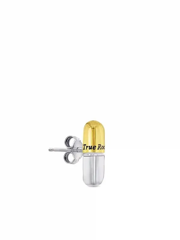 TRUE ROCKS Pill Stud Earring - Silver