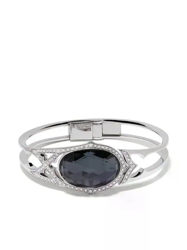 Stephen Webster 18kt White Gold Crystal Haze Love Bangle With Diamond, Quartz, And Hematite - Silver