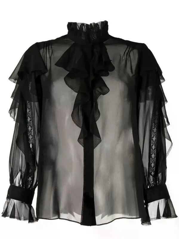Shiatzy Chen See-through Silk Shirt