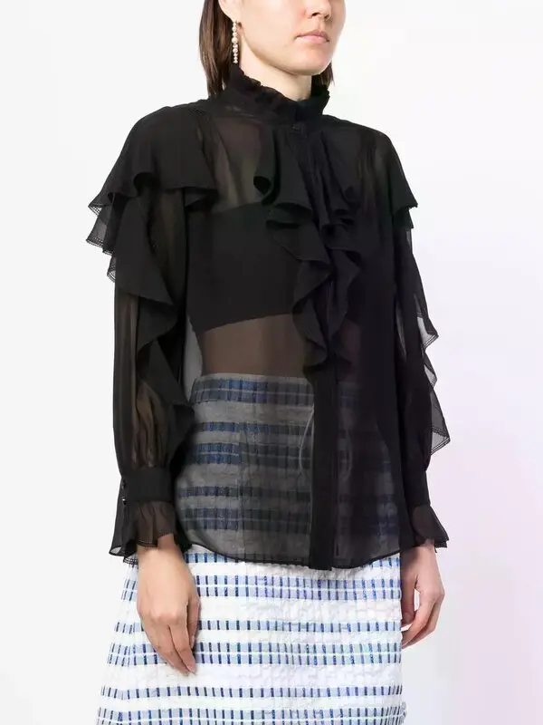 Shiatzy Chen See-through Silk Shirt