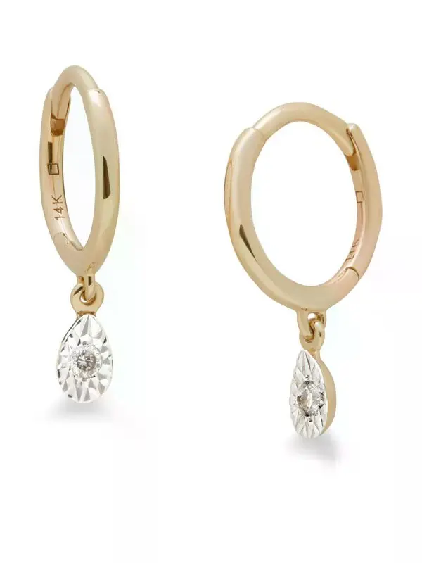 Monica Vinader 14kt Recycled Yellow And Laboratory-grown Diamond Huggie Earrings - Gold