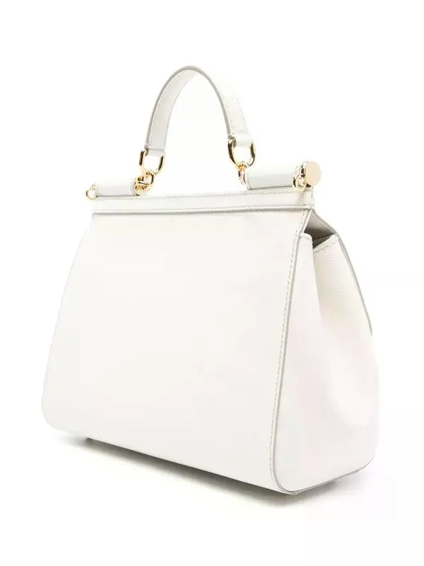 Dolce & Gabbana Dauphine Calfskin Sicily Tote Bag - White