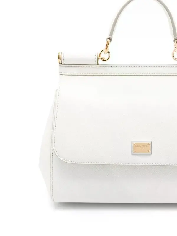 Dolce & Gabbana Dauphine Calfskin Sicily Tote Bag - White
