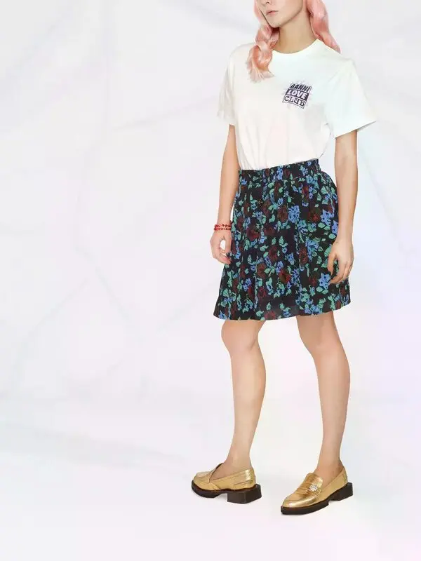 GANNI Floral-print Buttoned Skirt