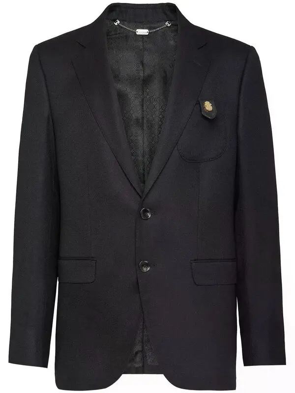 BILLIONAIRE Chest-pocket Fitted Blazer - Black