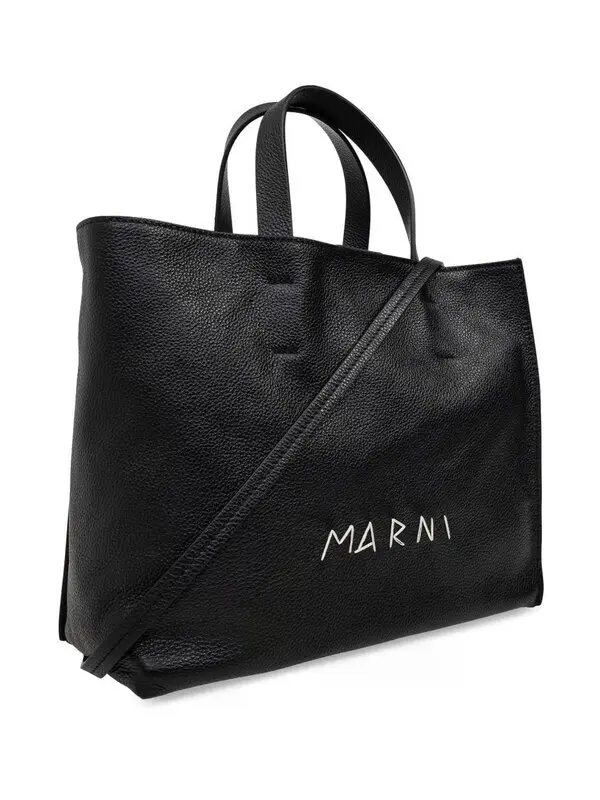 Marni Logo-print Leather Tote Bag