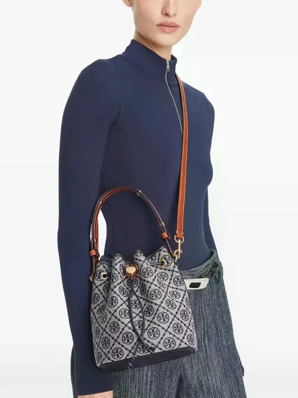 Tory Burch T-monogram Bucket Bag - Grey