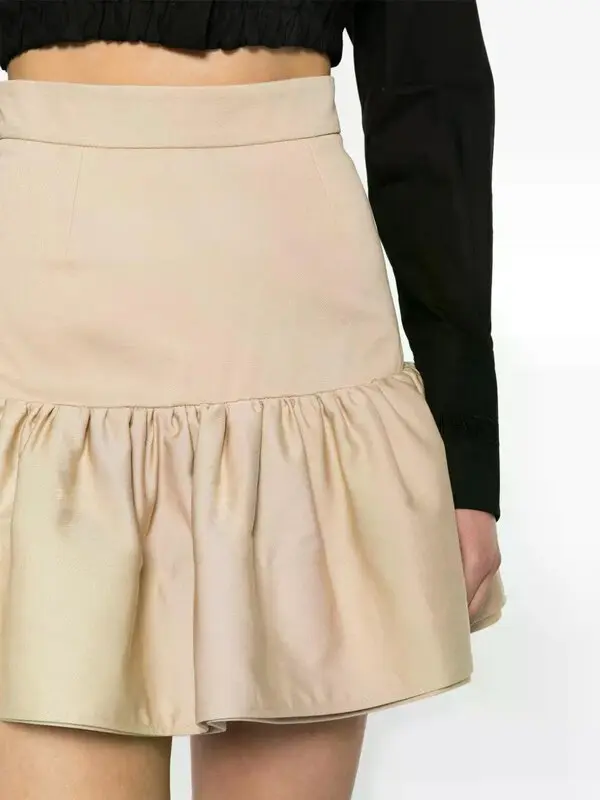 PATOU Ruffled Cotton Miniskirt