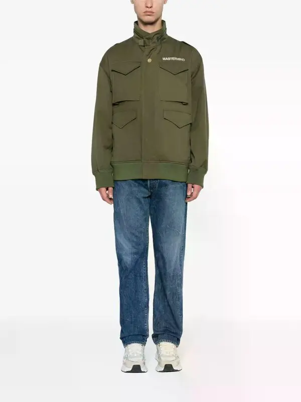 MASTERMIND WORLD Logo-print Zip Detail Jacket - Green