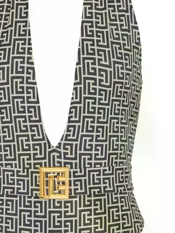 Balmain Labyrinth-print Swimsuit