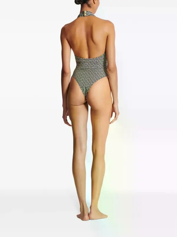 Balmain Labyrinth-print Swimsuit