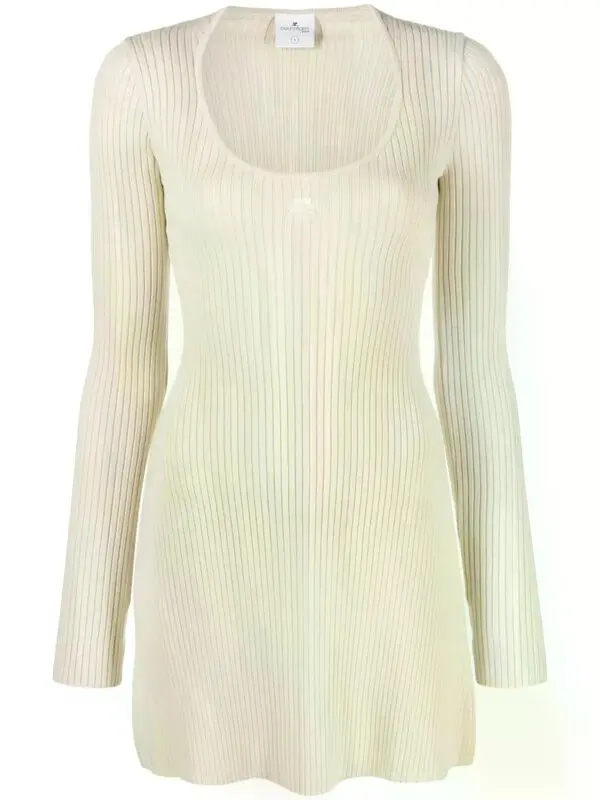 COURREGES Logo-embroidered Rib Knit Dress