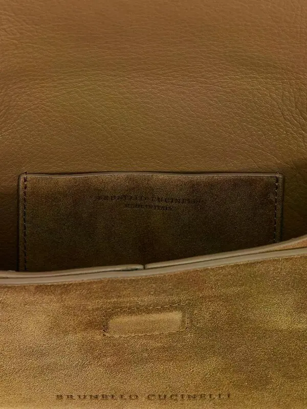 Brunello Cucinelli Monili-embellished Suede Clutch Bag - Brown
