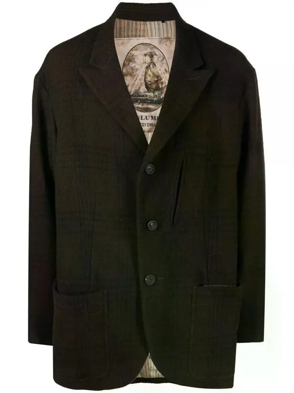 ZIGGY CHEN Peak-lapels Check-pattern Blazer