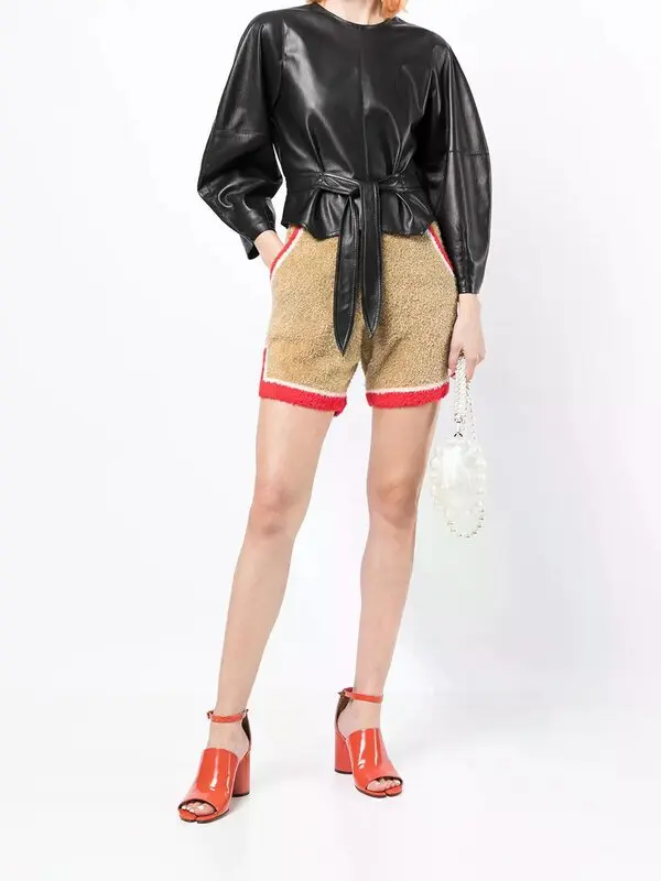 Undercover Side-stripe Towelling Shorts - Brown