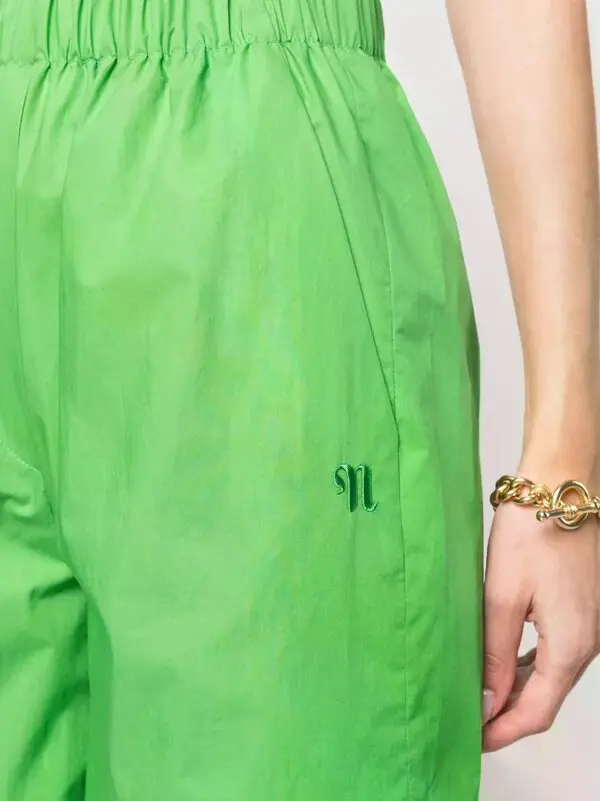 Nanushka Elasticated-waistband Cotton Shorts - Green