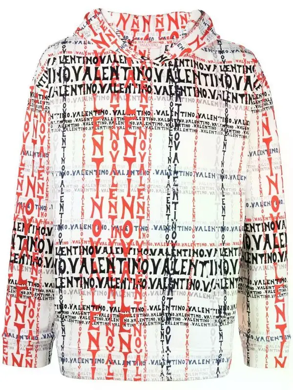 Valentino Garavani Logo-print Cotton-blend Hoodie - White