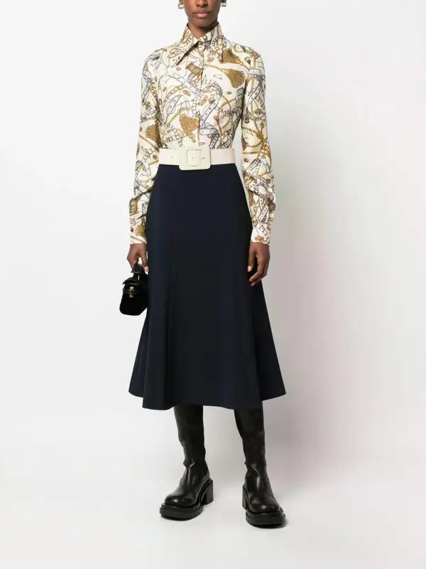 Moschino Bridle-print Silk Shirt