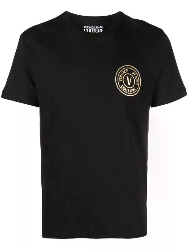 Versace Logo-print Short-sleeved T-shirt - Black