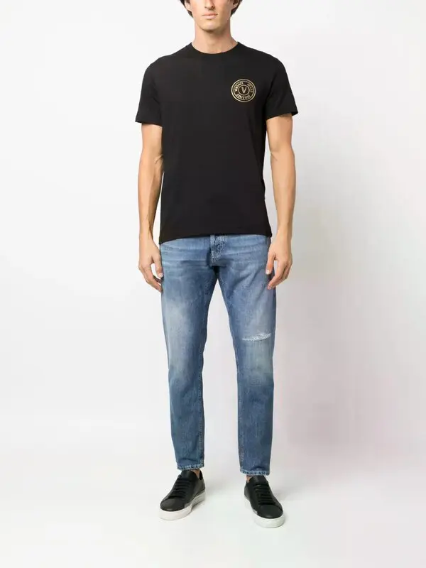 Versace Logo-print Short-sleeved T-shirt - Black