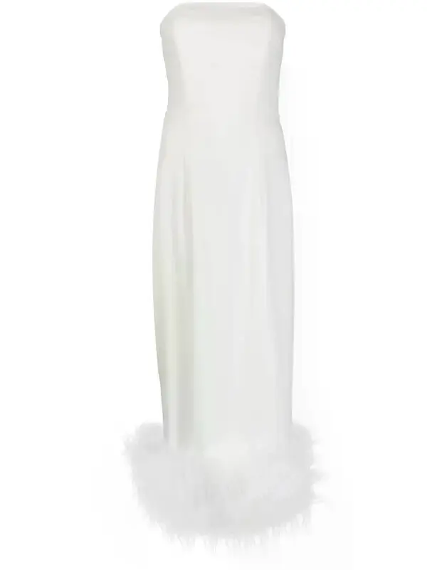 16Arlington Minelli Feather-trim Midi Dress