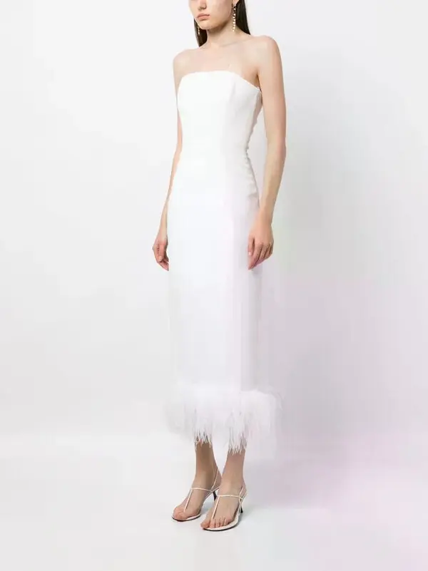 16Arlington Minelli Feather-trim Midi Dress