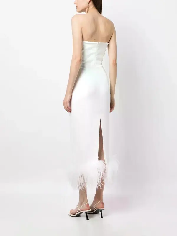 16Arlington Minelli Feather-trim Midi Dress