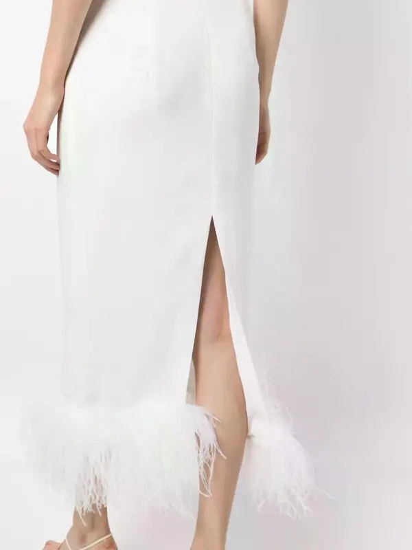16Arlington Minelli Feather-trim Midi Dress