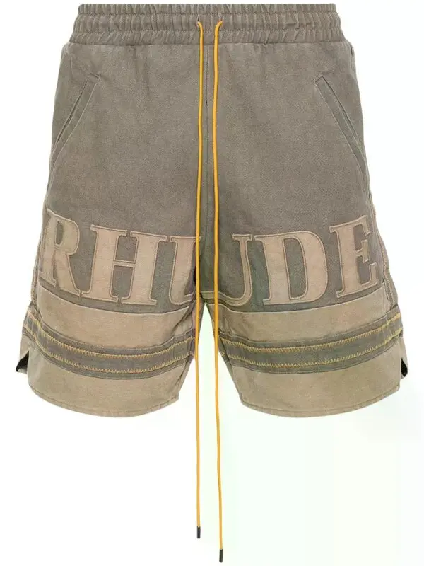 Rhude Logo-appliqué Cotton Shorts