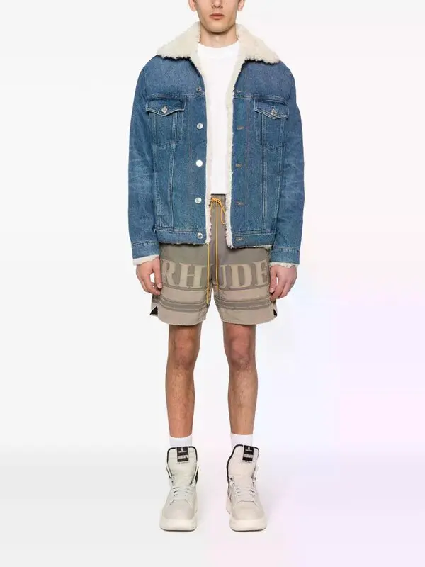 Rhude Logo-appliqué Cotton Shorts