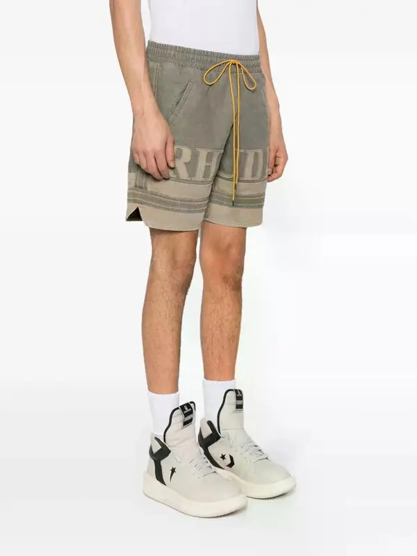 Rhude Logo-appliqué Cotton Shorts