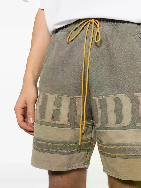 Rhude Logo-appliqué Cotton Shorts