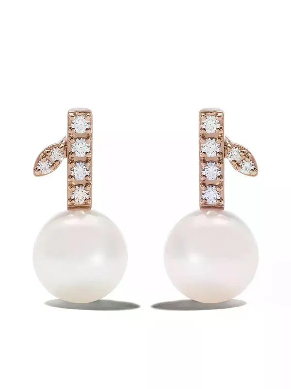 TASAKI 18kt Rose And Yellow Diamond And Pearl Earrings - Gold
