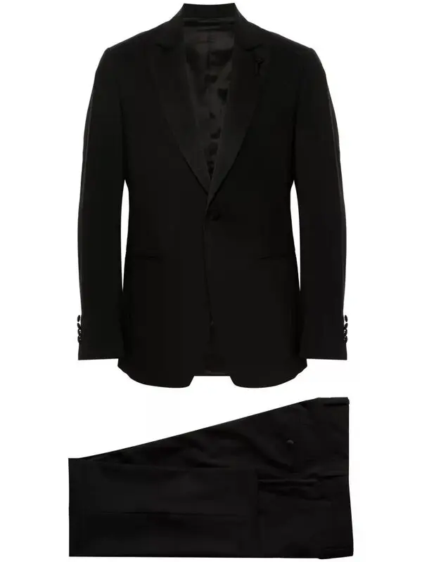 LARDINI Single-breasted Wool-blend Suit - Black
