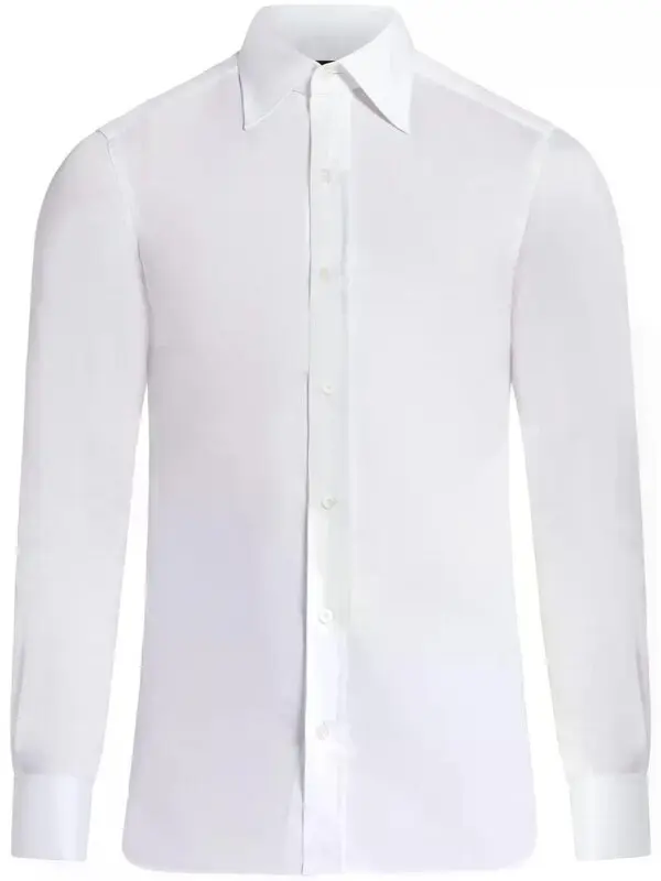 TOM FORD Spread-collar Cotton Shirt - White