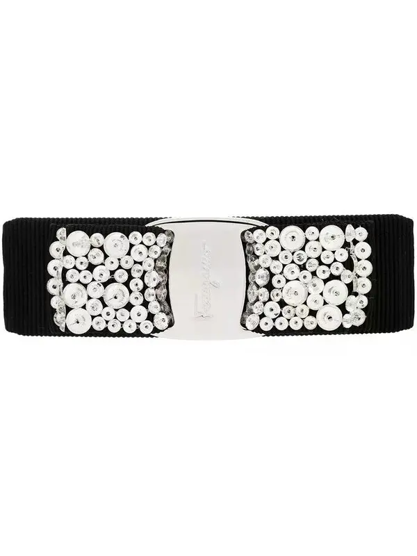 FERRAGAMO Vara Crystal-embellished Hair Pin - Black