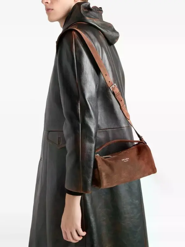 Prada Suede Shoulder Bag - Brown