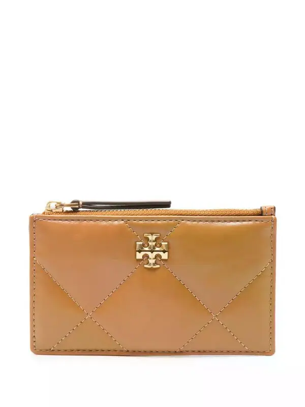 Tory Burch Kira Diamond-quilted Cardholder - Brown