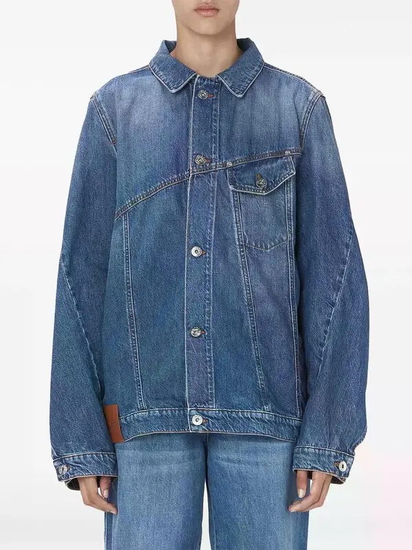 JW Anderson Anchor-logo Deconstructed Denim Jacket