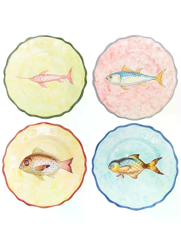 LES-OTTOMANS Fish Collection Dinner Plates