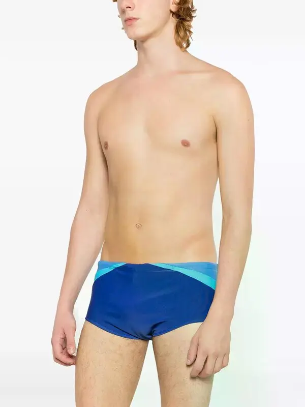 AMIR SLAMA Logo-appliqué Striped Swim Shorts