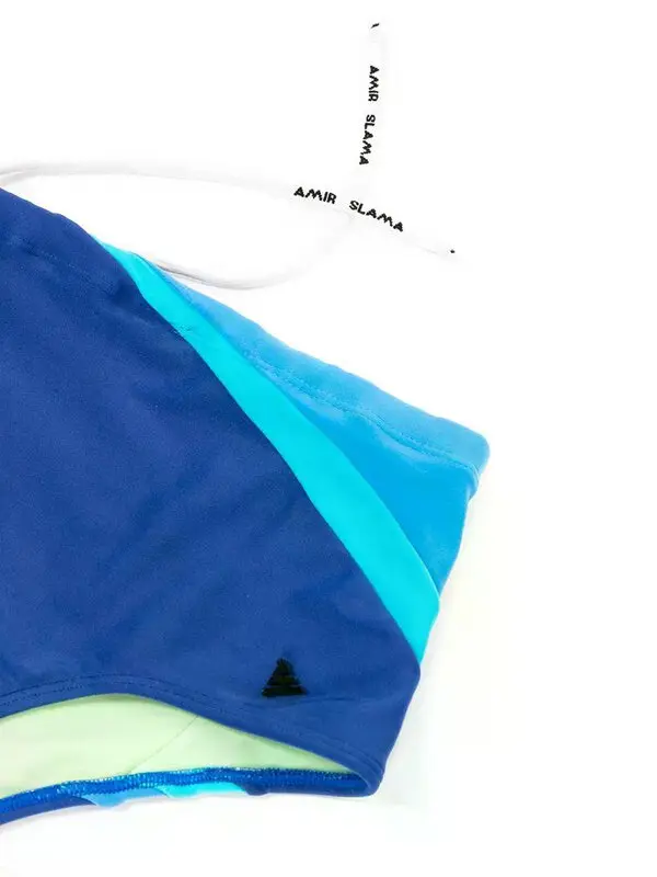 AMIR SLAMA Logo-appliqué Striped Swim Shorts