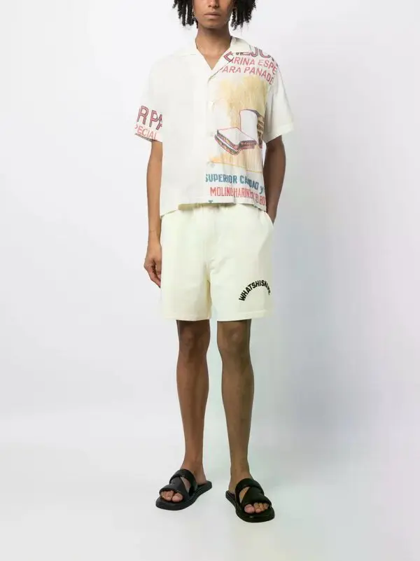 BODE Whatshisname Logo-print Cotton Track Shorts