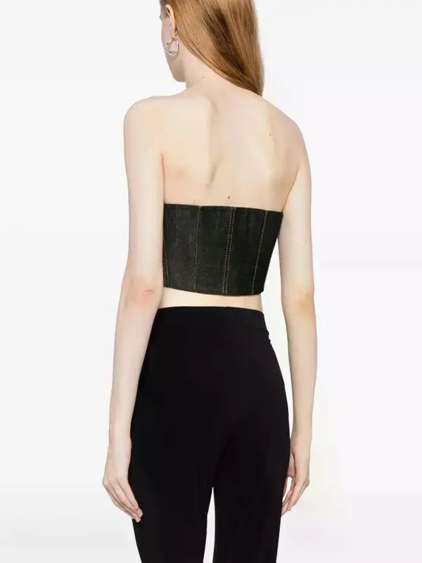 ALEKSANDRE AKHALKATSISHVILI Contrast-stitching Denim Corset