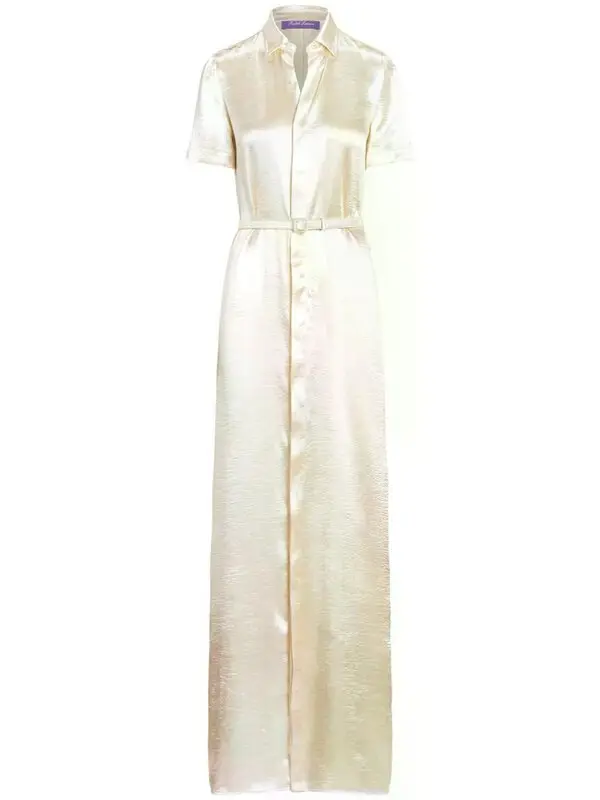 Ralph Lauren Satin Shirt Dress - Neutrals