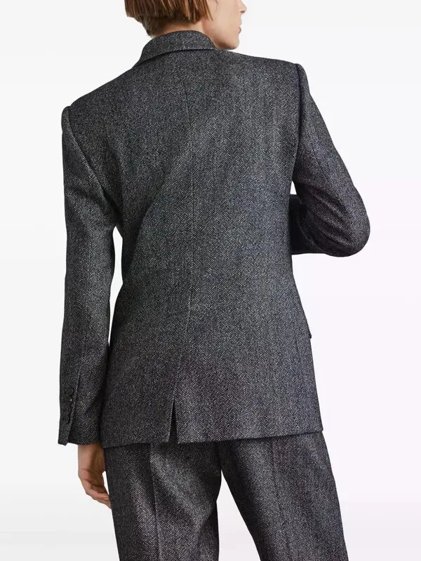 Brunello Cucinelli Double-breasted Herringbone Blazer - Grey