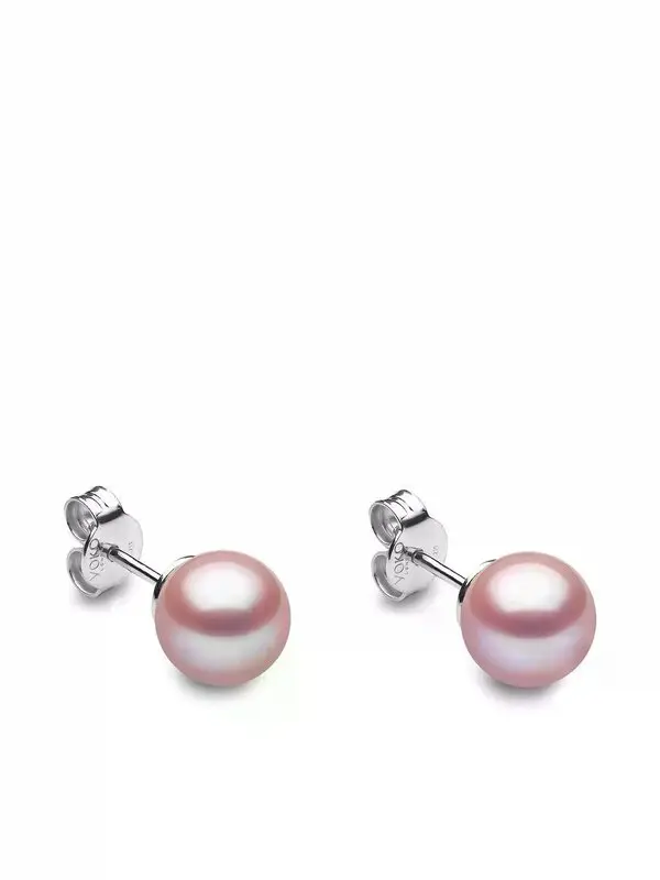 Yoko London 18kt White Gold 8mm Freshwater Pearl Stud Earrings - Silver