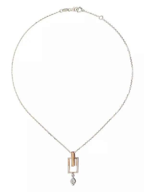 Yeprem 18kt White And Rose Gold Diamond Pendant Necklace - Silver