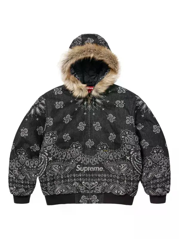 Supreme Bandana-jacquard Denim Jacket