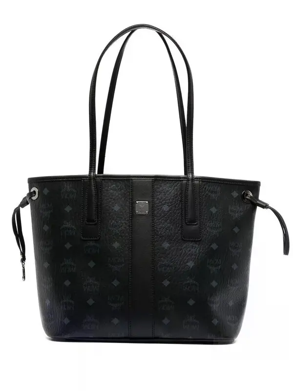 Mcm Liz Tote Bag With Monogram Pattern - Black